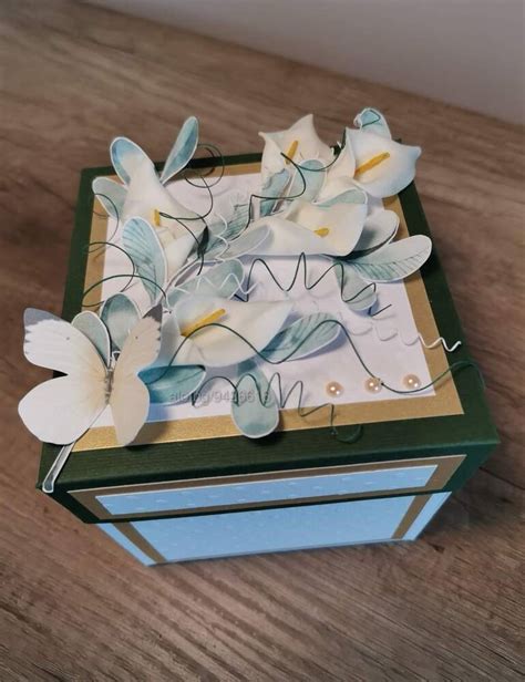 Експлодираща кутия за сватба Картичка плик албум Ръчно изработени Канелени сте на св