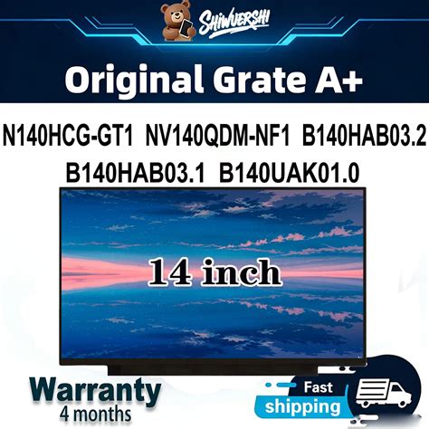 オリジナル新品a 14インチ薄型ノートパソコン液晶画面パネル N140hcg Gt1 Nv140qdm Nf1 B140hab032