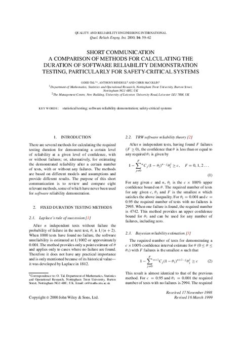Pdf A Comparison Of Methods For Calculating The Duration Of Software