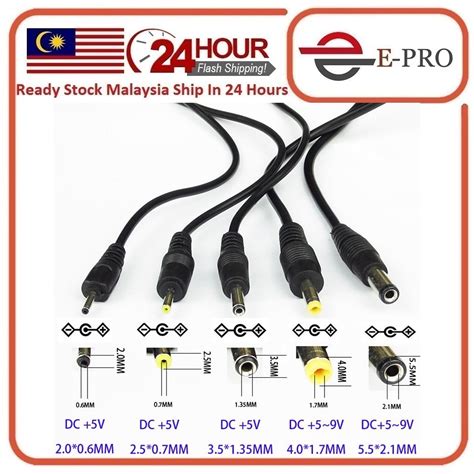 USB To Dc Cable Cords 5V 5 5mm 4 0mm 3 5mm 2 5mm 2 0mm DC Barrel Jack Power Cable Connector Usb
