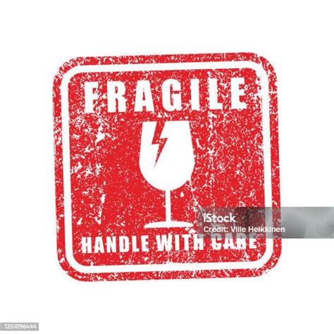 깨지기 쉬운 스티커 아이콘 기호입니다 케어 로고 기호로 처리합니다 벡터 일러스트 이미지입니다 흰색 배경에 격리 경계 표지에 대한 스톡 벡터 아트 및 기타 이미지 Istock
