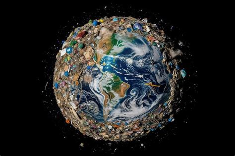 Premium Photo The Planet Earth Is Covered In Garbage As Seen From
