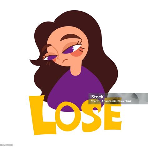 잃다 사업 실패 실수 또는 어려움이나 장애물 문제 또는 비효율적 인 개념을 극복 할 수 없음 패자 소녀 슬픔 불확실성 직전의 느낌 플랫 벡터입니다 가리기에 대한 스톡 벡터