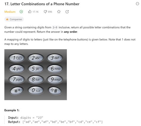 17 Letter Combinations Of A Phone Number