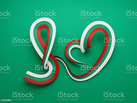 불가리아 국기 하트 모양의 물결 모양의 리본 3d 그림입니다 3차원 형태에 대한 스톡 사진 및 기타 이미지 3차원 형태 개념 개념과 주제 Istock