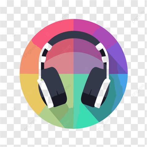 다양한 색상의 헤드폰을 보여주는 아이콘이 있는 원 벡터 흰색 배경에 오디오북의 단순한 다채로운 아이콘 그림자 없음 작은