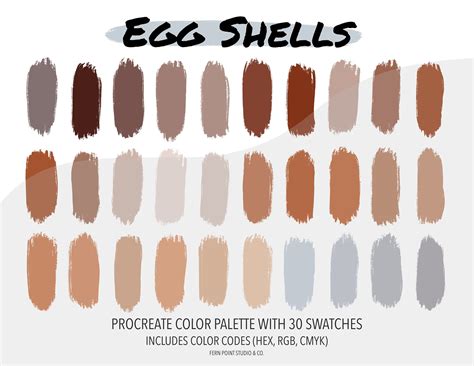 Procreate Color Palette Egg Shells Instant Download Digital File Color Swatches Color
