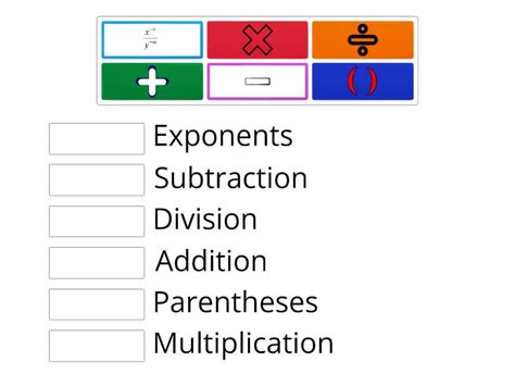 Grouping Symbols Order Of Operations Match Up