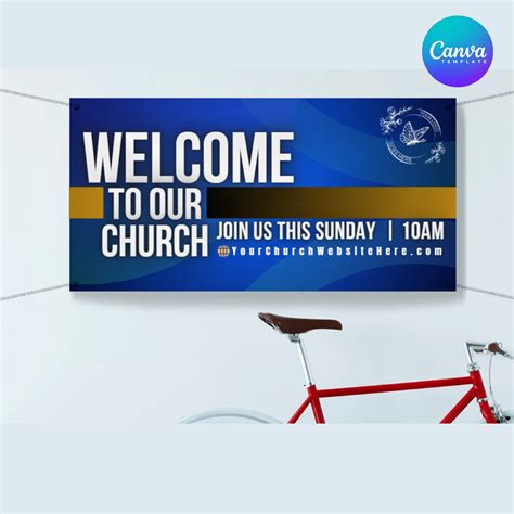 Diy Church Outdoor Banner Canva Template Etsy