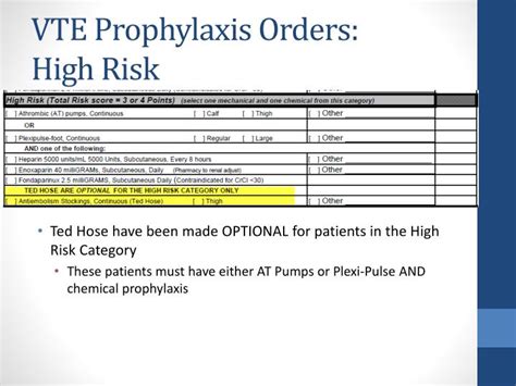 PPT VTE Prophylaxis PowerPoint Presentation ID 1749530