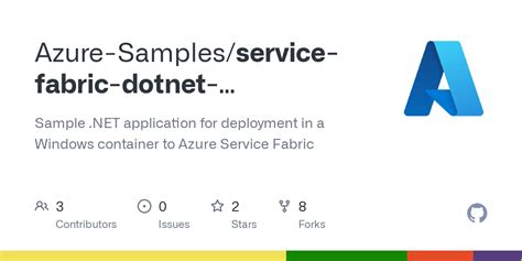 Github Azure Samplesservice Fabric Dotnet Containerize Sample Net