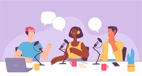 팟 캐스트 컨셉 일러스트 무료 벡터