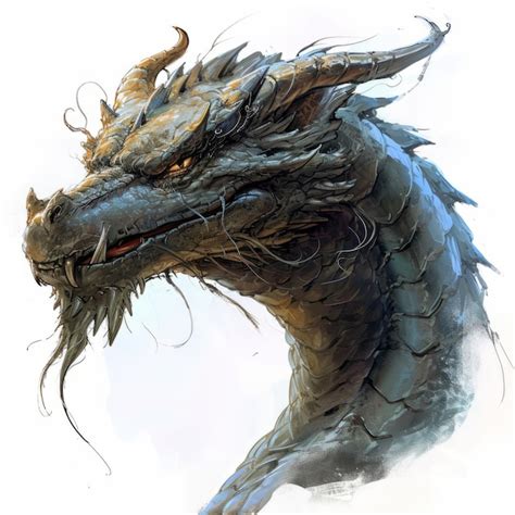 Premium Photo A Dragon With Sharp Horns And Sharp Teeth