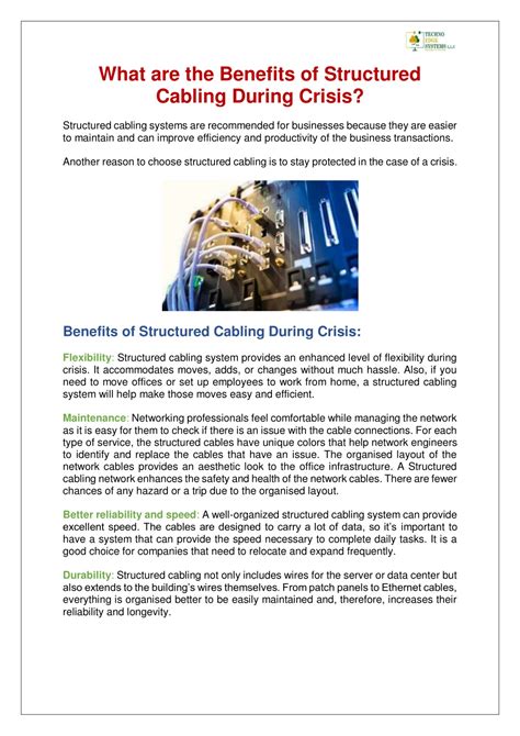 Ppt What Are The Benefits Of Structured Cabling During Crisis Powerpoint Presentation Id