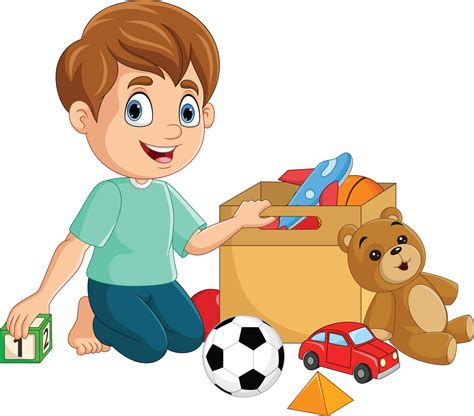 Menino Feliz Brincando Com Brinquedos 9765673 Vetor No Vecteezy