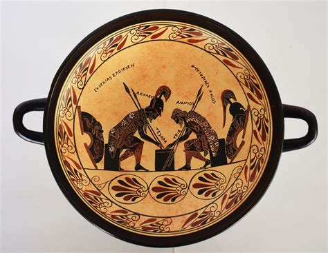 Achilles And Ajax Playing Dice Black Figure Small Kylix Vase