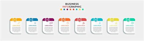 아이콘과 8 가지 옵션 또는 단계를 갖춘 최소한의 인포그래픽 디자인 비즈니스 템플릿 프로세스 다이어그램 프레젠테이션 워크플로 레이아웃 배너 플로우 차트 정보 그래프에 사용할