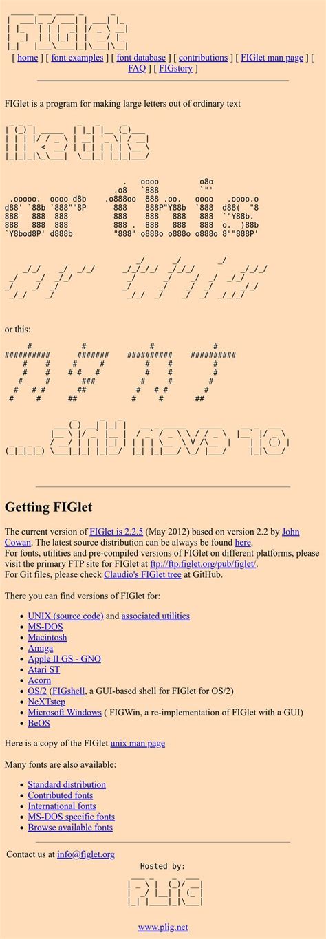 Figlet Large Text Letters And Ascii Art