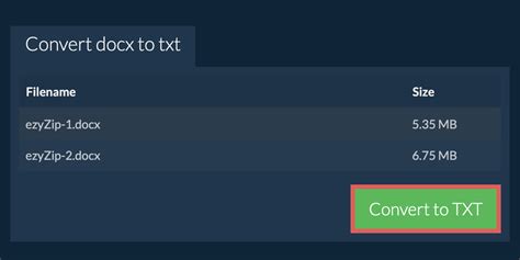 convert docx to txt files online word docx document converter ezyzip