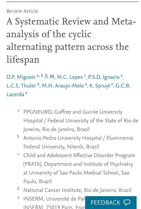 pdf a systematic review and meta analysis of the cyclic alternating