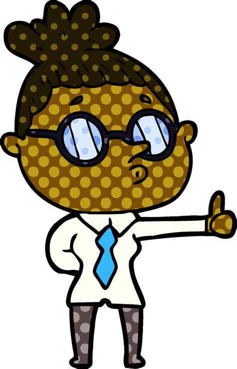 Mujer De Dibujos Animados Con Gafas Vector En Vecteezy