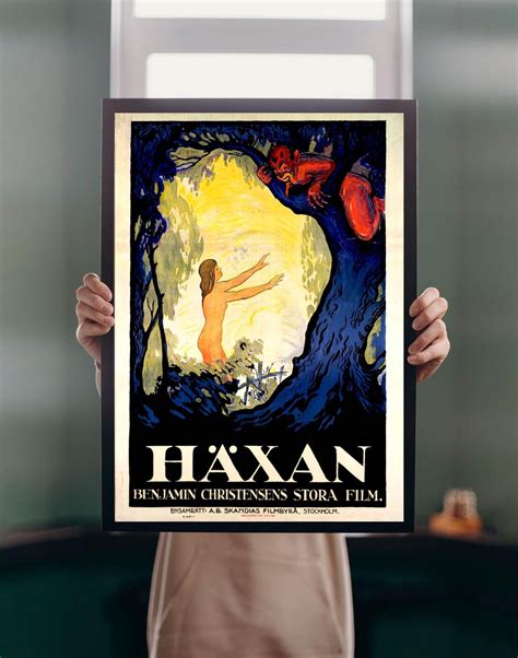 Häxan 1922 Movie Poster Print A5 A1 Classic Swedish Silent Horror