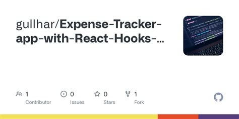 Github Gullharexpense Tracker App With React Hooks And Localstorage Api