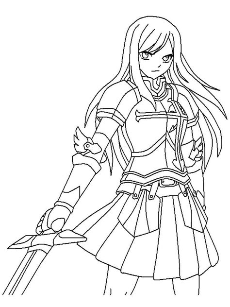 Erza Scarlet Coloring Pages