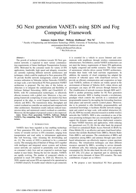 Pdf 5g Next Generation Vanets Using Sdn And Fog Computing Framework