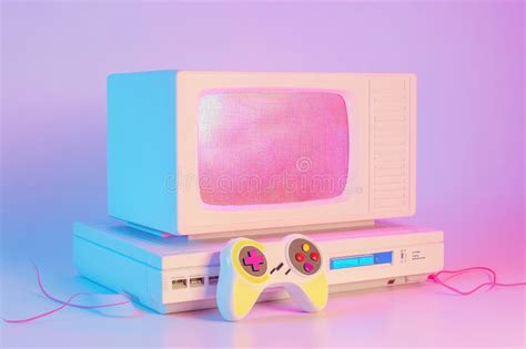 Retro Gaming Console With A Colorful Design On Display In A Creative