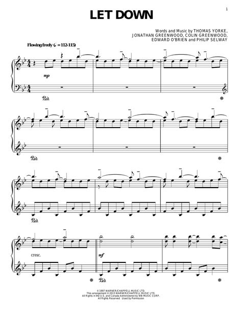 Let Down By Radiohead Piano Solo Digital Sheet Music Sheet Music Plus