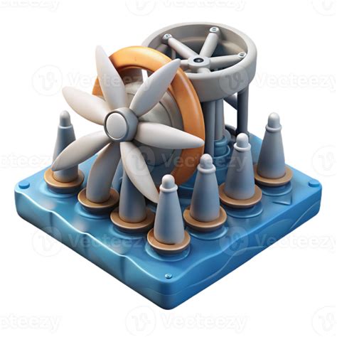 Magnificent Rustic Ocean Current Turbine Array Layout Illustration Isolated Original 57661084 Png