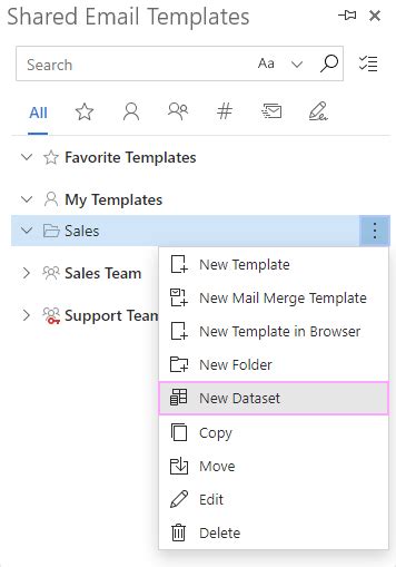 How To Create And Use Datasets In Email Templates In Outlook
