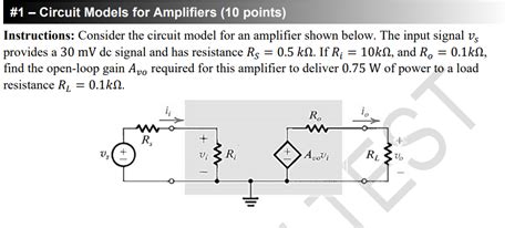 Solved Instructions Consider The Circuit Model For An Chegg