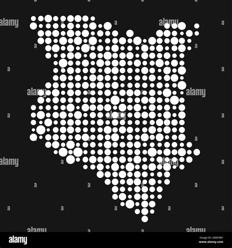 Kenya Map Silhouette Pixelated Generative Pattern Illustration Stock