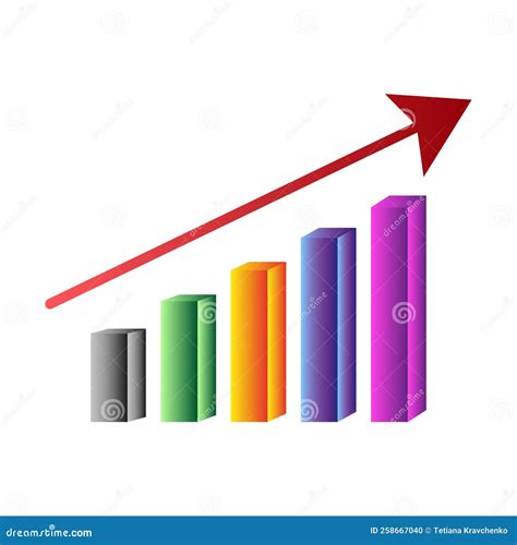 Color Graph Bars Growth Chart Sign Design Element Vector