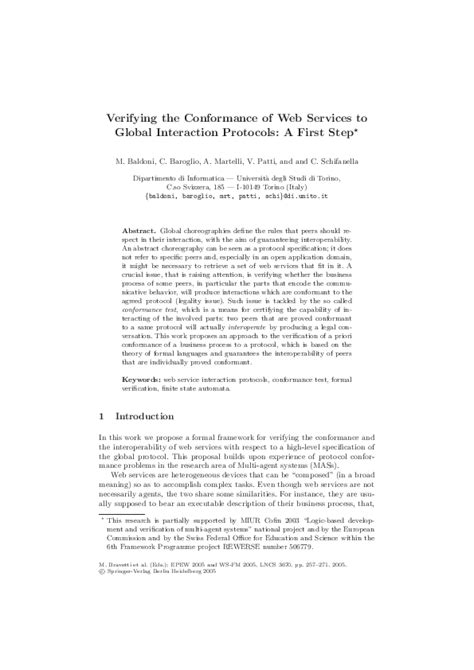 pdf verifying the conformance of web services to global interaction