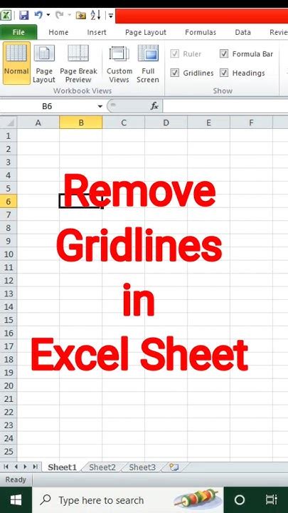 Remove Gridline In Excel Sheet Excel Exceltips Exceltricks Youtube