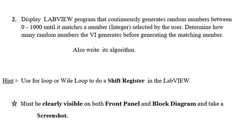 Solved 2 Display Labview Program That Continuously