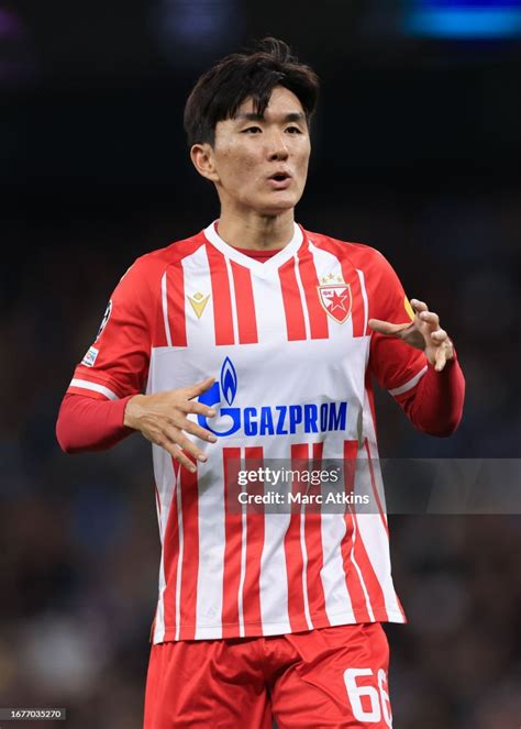 Hwang In Beom Of Red Star Belgrade During The Uefa Champions League
