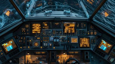 Advanced Control Interface With Multiple Screens And Buttons For Maritime And Aviation Tasks