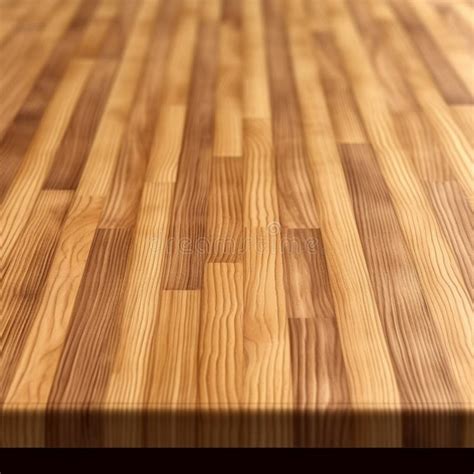 Wooden Table Perspective View Created With Generative Ai Stock