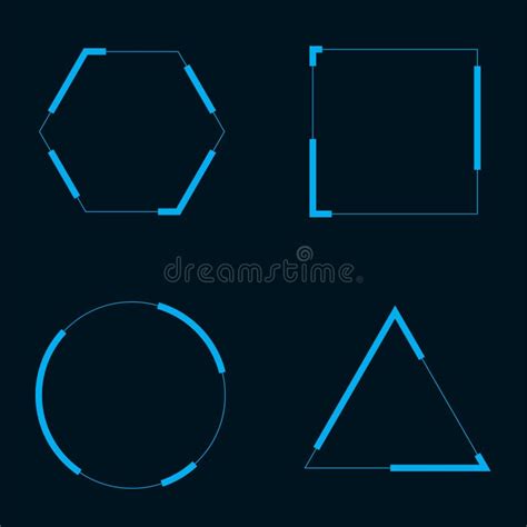 Various Frame Shapes Science Fiction Elements For The Interface Stock Vector Illustration Of
