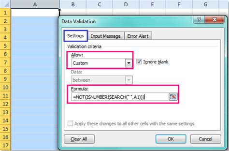 How To Prevent Entering Values With Spaces In Excel