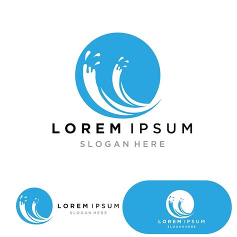 스플래시 물 로고 및 기호 벡터 프리미엄 벡터