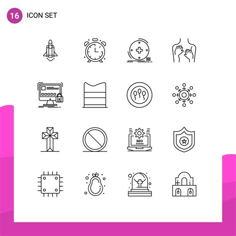 Mobile Interface Outline Set Of 16 Pictograms Of Woman Sexy Clinical