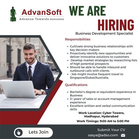 Advansoft On Linkedin Hiringalerts Businessdevelopmentspecialist Businessdevelopmentassociate
