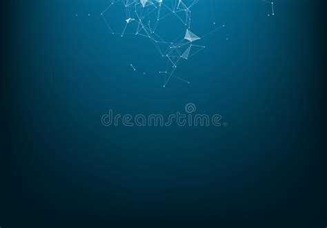 Abstract Polygonal Space Low Poly Dark Background With Connecting Dots