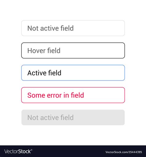 Text Input Set States Of Fields Royalty Free Vector Image