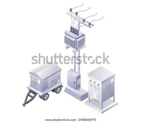 Electricity Generating Equipment Technology Infographic 3d Stock Vector